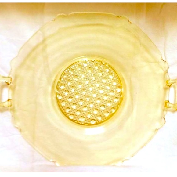 Dining | Vintage Canary Yellow Glass Serving Plate Platter | Poshmark